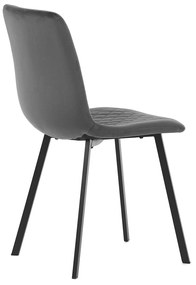 AUTRONIC Židle jídelní, šedý samet, kov černý mat