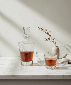 Likérová sada 6 skleniček a karafy se zabroušeným hrdlem EVA TRIANGLE 280ml/780ml čirá