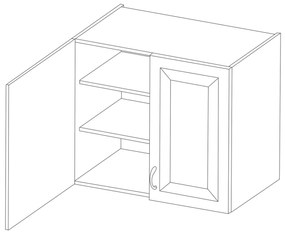 Horní kuchyňská skříňka EDISA - šířka 80 cm, bílá
