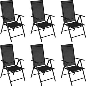 7dílný zahradní jídelní set hliník černý 3070650