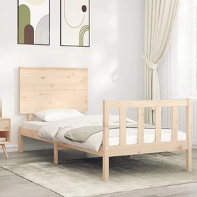 vidaXL Rám postele s čelem 90 x 200 cm masivní dřevo [3193389] Barva: Přírodní