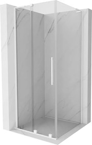 Mexen Velar L, sprchový kout s posuvnými dveřmi 100 x 100 cm, 8mm čiré sklo, bílá matná, 871-100-100-03-20