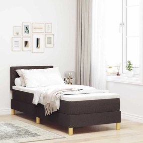 Postel s boxspringem s polštářem Tmavě hnědá 80 x 200 cm textil 3338954