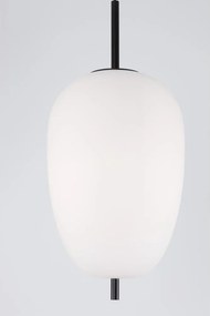 Bílé/černé skleněné závěsné svítidlo ø 27 cm Lato – Nova Luce