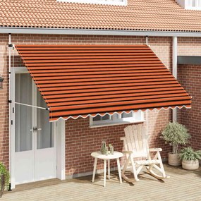vidaXL Ručně zatahovací markýza 350 cm [43229] Barva: oranžová a hnědá
