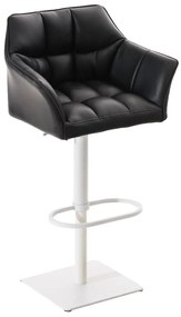 Barová židle Damas W1~ koženka, bílý rám - Černá