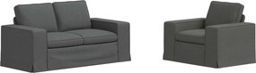Set pohovek 2 ks Tmavě šedá textil 3407501