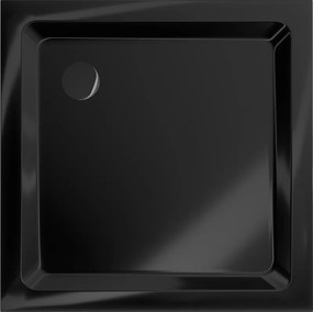 Mexen SLIM - Čtvercová sprchová vanička 90x90x5cm + černý sifon, černá, 40709090B