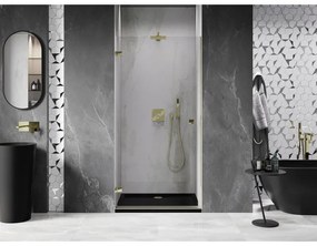 Mexen, Mexen Lunar-B výklopné sprchové dveře levé 85 cm, transparentní, zlaté - 832-085-000-50-00-L