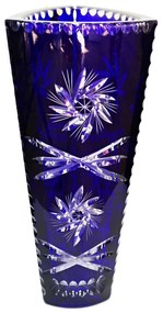Triangle váza broušená 33 cm - Modrá