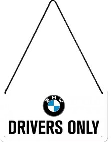Plechová cedule BMW - Drivers Only, (20 x 10 cm)