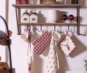 Béžová chňapka s jelenem Cosy Lodge - 16*30 cm