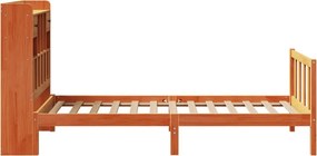 Postel s knihovnou bez matrace hnědá 75x190 cm masivní borovice 3321753