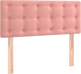 Box spring postel s matrací růžová 80 x 200 cm samet 3141514
