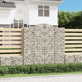 Klenuté gabionové koše 4 ks 200x50x200/220cm pozinkované železo 3146427