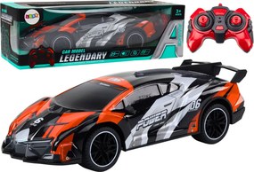 LEAN Toys Sportovní dálkově ovládané auto RC v měřítku 1:10, oranžové, rychlost 25 km/h