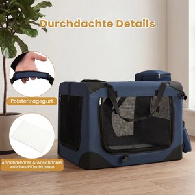 Costway Přepravka pro psa Skládací přenosný box na přepravu psů se síťovými okny