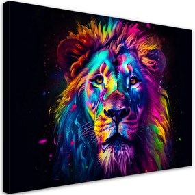 Gario Obraz na plátně Barevný portrét lva Rozměry: 60 x 40 cm