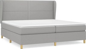 Box spring postel s matrací světle šedá 200 x 200 cm textil 3128469