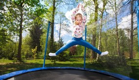 JU Trampolína 8 FT s žebříkem a vnitřní sítí, modrá