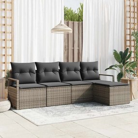 Set pohovek 5 ks Šedá polyratan 3346339