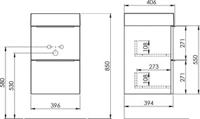 Sapho Sapho, EMONA umyvadlová skříňka 39,4x55x39cm, bílá lesk, EM040-3030