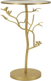 Odkládací stolek Birds 38 cm sklo zlatý