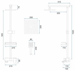 Vanová baterie se sprchovým kompletem REA JACK zlatá kartáčovaná