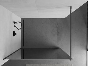 Mexen Kioto, sprchová zástěna Walk-In 140 x 200 cm, 8mm sklo vzor zrcadlo, grafitový profil, 800-140-101-66-50