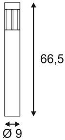 SLV 231457 Slots 65, venkovní sloupek, 6,3W LED 3000K, rez, výška 66,5cm