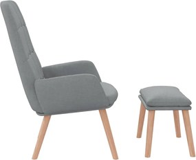 Relaxační křeslo s podnožkou světle šedé textil 3315149