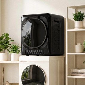 HOMCOM 1000 W kompaktní odvětrávací sušička s extra sušicím a ECO režimy, nastavením časovače a teploty, černá