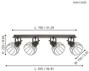 Eglo 98137 - Bodové svítidlo SAMBATELLO 4xE27/40W/230V