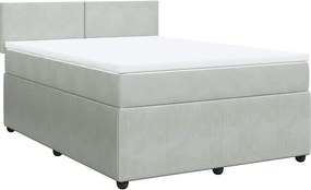 Box spring postel s matrací světle šedá 140x200 cm samet 3287752