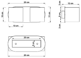 Nástěnné svítidlo Orbis, 2x šedé kovové stínítko