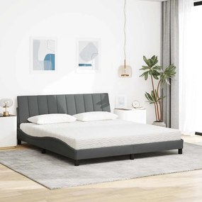 Postel s matrací Hanko tmavě šedá 180 x 200 cm textil 3310546