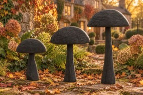 Veliká dřevěná houba Mushroom Wood Granitti XL – 43*43*81 cm
