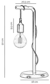 ONLI - Stolní lampa WIRE 1xE27/15W/230V 50 cm šedá/bílá