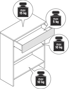 Tchibo - Konzolová skříňka se zásuvkou - barva: bílá