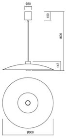 Redo 01-3021 - LED Lustr na lanku LARS LED/14W/230V+LED/10W pr. 60cm CRI90 černá