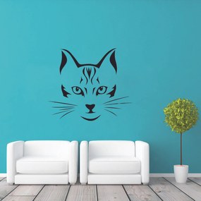 Samolepka na zeď - Kočičí tvář (60x51 cm) - PopyDesign