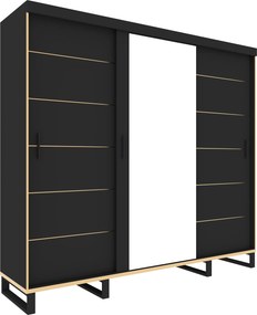 ARK Šatní skříň GOD, Černá/Zlatá 250 cm