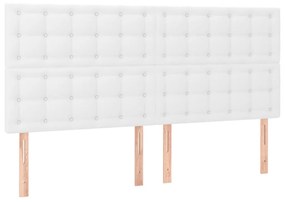 Box spring postel s matrací bílá 200x200 cm umělá kůže,  3129052