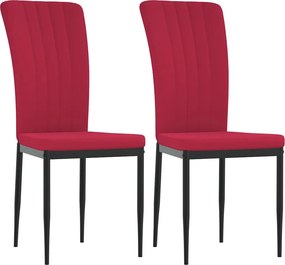 Jídelní židle 2 ks vínové samet 326098