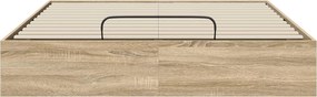 Ottoman postel Sonoma dub 203 x 140 x 25 cm Dřevěný materiál 3409231