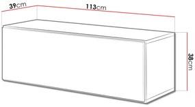 Závěsná skříňka s dvířky NORMANDIA - černá