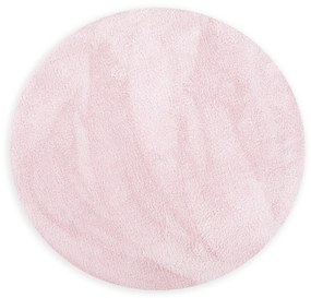 Ozdobný koberec se středně dlouhým vlasem Kulatý Měkký Pudrově růžový 80 cm MODERN CHIC