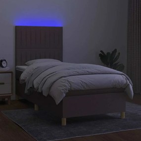 Box spring postel s matrací a LED taupe 80 x 200 cm textil 3135553