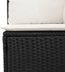 5dílná zahradní sedací souprava s poduškami černá polyratan 3226812
