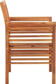 vidaXL Zahradní jídelní židle s poduškami 8 ks masivní akáciové dřevo [3120451] Barva: krémová